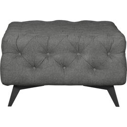 Home Affaire Polsterhocker &raquo;Amaury&laquo; Chesterfield-Optik, Breite 80cm, Fu&szlig;farbe w&auml;hlbar grau Struktur (100% Polyester);Samtoptik (100% Polyester) B/H/T: