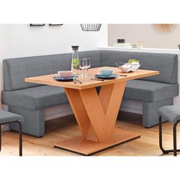 Home Affaire Eckbank &raquo;Nils&laquo; Sitz und R&uuml;cken gepolstert, verschiedene Qualit&auml;ten grau Holzwerkstoff, Massivholz, Polyester B/H/T: 182cm x 89cm x 142cm,