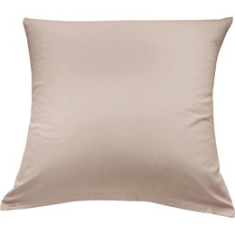 Primera Kissenbezug &raquo; Luxus-Satin Kissenbezug&laquo; Passend zu unserer Luxus-Satin Bettw&auml;sche beige Mako-Satin, 100% Baumwolle, Mako-Satin B/L: 80cm x 80cm, 2 Stk.
