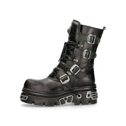 New Rock Damen Plateaustiefel "Plateau Boots M-373-S4", Gr. 39, schwarz, Obermaterial: 100% Rindnappaleder CNA., Schuhe, Handgefertigt, Made in Spain