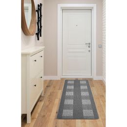ANDIAMO L&auml;ufer &raquo;Dijon, Made in Netherlands&laquo; rechteckig 6 mm H&ouml;he Teppich-L&auml;ufer, modernes Design, ideal im Flur & Schlafzimmer grau Kunstfaser B : 67cm 1 Stk.