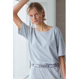 Damen T-Shirt, Copenhagen Studios, Gr. 32, grau, Single Jersey, Obermaterial: 58% Baumwolle, 39% Polyester, 3% Elasthan, meliert, Shirts, aus