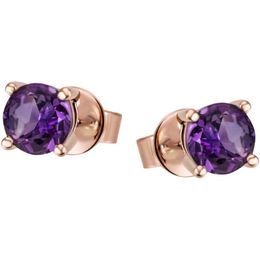 Firetti Damen Paar Ohrstecker &raquo;Schmuck Geschenk Gold 375 Gold 585 Ohrschmuck Ohrringe Solit&auml;r&laquo; mit unterschiedlichen Edelsteinen lila 5mm, Ros&eacute;gold 