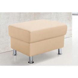 Trendmanufaktur Hocker &raquo;Rondo, Polsterhocker zur Serie, Breite 67 cm, F&uuml;&szlig;e chromfarben&laquo; Fu&szlig;hocker wahlweise mit Federkern, in verschiedenen Bez&uuml;gen 