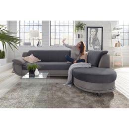 Trendmanufaktur Ecksofa &raquo;Rondo 3, zeitlos & bequem, Materialmix, L-Form, Breite 265cm&laquo; wahlweise mit Federkern f&uuml;r mehr Komfort, wahlweise mit 