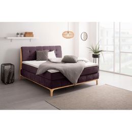 OTTO home Boxspringbett &raquo;Jelle&laquo; 5 Stk. tlg. zertifizierte, recycelte Bezugsstoffe, verschiedene Ausf&uuml;hrungen lila Polyester Struktur (recyceltes 