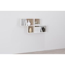 FMD Wandregal &raquo;Nora&laquo; Regal kompakt f&uuml;r B&uuml;cher und Accessoires, 100 cm breit, 53 cm hoch wei&szlig; Holzwerkstoff B/H/T: 100cm x 53cm x 194cm