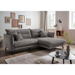 Home Affaire Ecksofa &raquo;Lazio modern und bequem, schmale Armlehnen, tolle Detailverarbeitung&laquo; zwei verschiedene Fu&szlig;farben w&auml;hlbar grau 93% Polyester, 7%