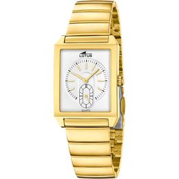 Lotus Unisex Quarzuhr &raquo;Square Series&laquo; Armbanduhr, Damenuhr, Herrenuhr, Edelstahlarmband, analog gold Einheitsgr&ouml;&szlig;e