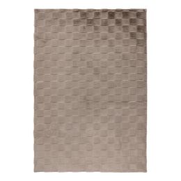 Kayoom Teppich &raquo;Botany 625&laquo; rechteckig 18 mm H&ouml;he weicher kuscheliger Kurzflor, Fellhaptik, alle R&auml;ume, viele Farben beige Polyester B : 80cm 1 Stk., 18mm, L