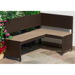 Merxx Eckbank &raquo;Rattan&laquo; braun Geflecht Rattan, Stahl B/H/T: 100cm x 91cm x 148cm