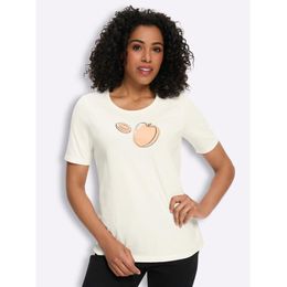 Sieh an! Rundhals-Shirt in apricot + ecru-apricot | Gr.: 50