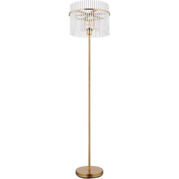 Globo LIGHTING Stehlampe &raquo;GORLEY&laquo; E27 1 Stk. Design Glasst&auml;be, Stehleuchte, Wohnzimmer, Esszimmer gold &Oslash; 38cm H: 152cm, 1 Stk.