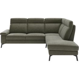 Home Affaire Ecksofa &raquo;Nalani, optionaler Sitzauszug, Breite: 252 cm&laquo; Komfortabler Federkernsitz, gro&szlig;z&uuml;gige Ecke, klappbare Armlehne 100% Polyester B/
