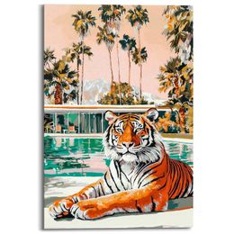 Reinders Deco-Panel &raquo;Gemalter Tiger&laquo; Hobbyraum - Mehrfarbig - MDF - Tiere - 60x90 cm bunt B/H/T: 60cm x 90cm x 2cm