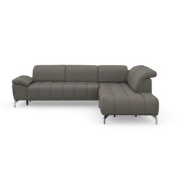 Sit & More sit&more Ecksofa &raquo;Cool L-Form&laquo; wahlweise mit Kopfteilverstellung und Vorziehsitz, motorisch braun B/H/T: 272cm x 79cm x 220cm, Luxus-Microfaser 