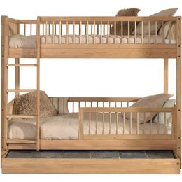 Vipack Etagenbett &raquo;Eiche massiv, Made in Europe, langlebige Qualit&auml;t&laquo; B/H/T ca. 208x176x98cm, Schublade+unterer Rausfallschutz optional, 2 Lattenroste, 