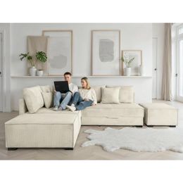 Home Affaire Ecksofa &raquo;Night & Day L-Form, B: 316 cm mit Dauer-Schlaffunktion 180x200 cm&laquo; Set: Sofa & Hocker, Schlaffunktion, Bettkasten & Kissen, 