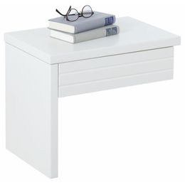 OTTO home Nachttisch &raquo;"CAPRE", Made in Europe, FSC zertifiziertes Massivholz&laquo; mit praktischer Schublade, pflegeleichte Oberfl&auml;che wei&szlig; B/H/T: 50cm x 