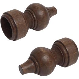 Liedeco Gardinenstangen-Endst&uuml;ck f&uuml;r Gardinenstange &Oslash; 28 mm braun 2 Stk.