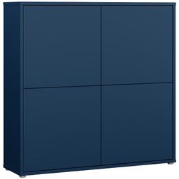 FORTE Highboard &raquo;Alice Springs&laquo; Grifflos,Push to open, Stauraum blau Holzwerkstoff B/H/T: 124,5cm x 121,5cm x 34,9cm, 4 Stk.