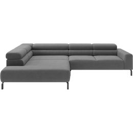Home Affaire Ecksofa &raquo;Antonelli, L-Form, incl. Kopfteilverstellung, Breite 312 cm&laquo; wahlweise elektrische Sitztiefenverstellung grau 100% Polyester B/H