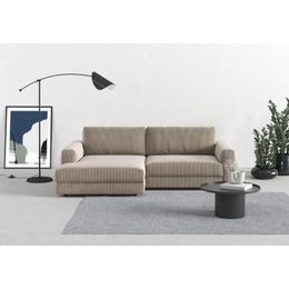 Trendmanufaktur Ecksofa &raquo;Bourbon, Mega Designsofa mit tollem Sitzkomfort, Breite 250cm, L-Form&laquo; extra tiefe Sitzfl&auml;che, wahlweise mit 