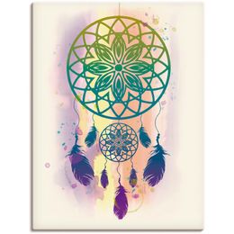 Artland Leinwandbild &raquo;Traumf&auml;nger Wasserfarbe&laquo; Muster 1 Stk. tlg. auf Holzrahmen gespannt bunt Leinwand B/H/T: 45cm x 60cm, Leinwandbild Muster Hochformat, 1 