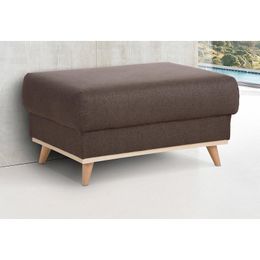 Home Affaire Hocker &raquo;Edina&laquo; auch in Baumwollmix-Bezug, im skandinavischem Stol braun Webstoff (100% Polyester);Baumwollmix (50% Baumwolle, 50% 