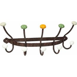 AMBIENTE HAUS Hakenleiste &raquo;Bunte Mohnblumen&laquo; braun Metall B/H/T: 41cm x 17cm x 17cm