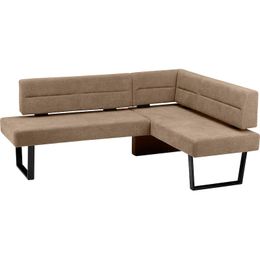 massivline&more Eckbank &raquo;Martina&laquo; modernes Design, Gestell aus massivem Metall braun Holzwerkstoff, Metall, Polyester B/H/T: 155cm x 85cm x 195cm, 