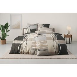 OTTO home Bettw&auml;sche &raquo;Kelian&laquo; 2 Stk. in verschiedenen Qualit&auml;ten, gemusterte Bettw&auml;sche beige Linon, Obermaterial: 100% Baumwolle B/L: 155cm x 220cm, 