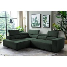 exxpo - sofa fashion Ecksofa &raquo;VITTORIO mit Komfortfunktionen, bequem und modern, Cord, L-Form&laquo; inkl. Kopfteil- und Sitztiefenverstellung, wahlweise 