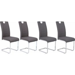 Hela Freischwinger &raquo;Ruby&laquo; (Set) 4 Stk.2 oder 4 St&uuml;ck grau Kunstleder;97% Polyurethan, 3% Baumwolle B/H/T: 44cm x 104cm x 57,5cm, 4 Stk., Kunstleder