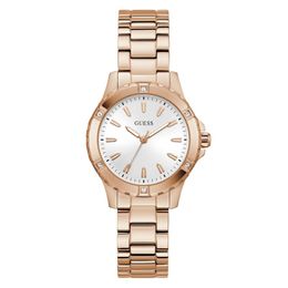 Guess Damen Quarzuhr &raquo;MIST&laquo; Armbanduhr, Damenuhr, Edelstahlarmband, Kristallsteine gold Einheitsgr&ouml;&szlig;e
