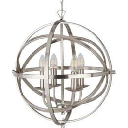 Searchlight H&auml;ngeleuchte &raquo;H&auml;ngeleuchte Orbit, 4-flammig&laquo; E14 1 Stk. Modernes Ambiente silber 4, &Oslash; 45cm H: 50cm, 1 Stk.