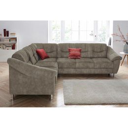 Sit & More sit&more Ecksofa &raquo;Salsa L-Form&laquo; mit Federkern, wahlweise mit Schlaffunktion grau Bedruckte Microfaser (100% Polyester);Luxus-Microfaser ALTARA NUBUCK 