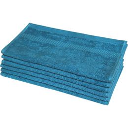 Dyckhoff G&auml;stehandtuch &raquo;Planet&laquo; blau Walkfrottier, Obermaterial: 100% Baumwolle B/L: 30cmx50cm, 6 Stk., Walkfrottier