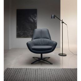 BETYPE Drehsessel &raquo;Be Organic Standard Back, Loungesessel&laquo; in elegantem Design mit Drehfunktion blau 100% Echtleder Semi-Anilin-Leder, Drehfunktion, B