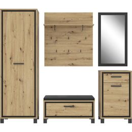 FORTE Schuhkommode &raquo;Trondheim&laquo; Breite ca. 55 cm schwarz B/H/T: 54,4cm x 91,2cm x 41,5cm, 1 Stk., 1 Stk.