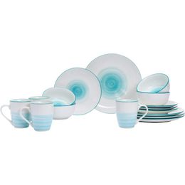 Ritzenhoff & Breker Kombiservice &raquo;Luna&laquo; Aquarell-Stil blau Porzellan 16 Stk.