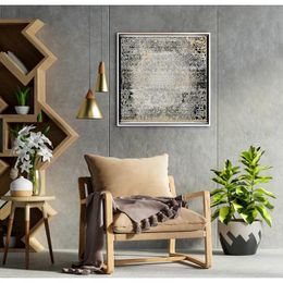 queence Leinwandbild &raquo;Abstrakt Geschn&ouml;rkelt&laquo; Abstrakt Abstrakte Kunst Modern mit einem Schattenfugenrahmen veredelt schwarz Canvas, Holzrahmen B/H/T: 