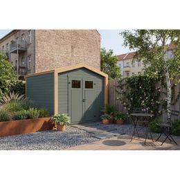 Weka Gartenhaus &raquo;Killarney&laquo; Doppelt&uuml;r, 1/4 verglast gr&uuml;n Massivholz ohne Fu&szlig;boden, ohne Dacheindeckung