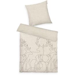 Tom Tailor HOME Wendebettw&auml;sche &raquo;Lennart in Gr. 135x200, 155x220 oder 200x200 cm, ideal f&uuml;r Weihnachten&laquo; 2 Stk. Flanell kuschelig warm im Winter, 