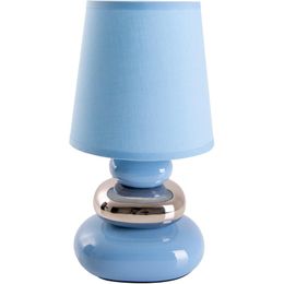 N&auml;ve n&auml;ve Tischleuchte &raquo;Stoney&laquo; E14 1 Stk. mit Keramikfu&szlig; und Textilschirm, 1xE14/max.40W blau 1, &Oslash; 16cm H: 31cm, 1 Stk.