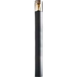 Heitronic Pollerleuchte &raquo;Santorin&laquo; E27 Pollerleuchte, Au&szlig;enlampe, Au&szlig;enleuchte, Lichtaustritt aus Rauchglas grau 1, &Oslash; 11cm H: 90cm