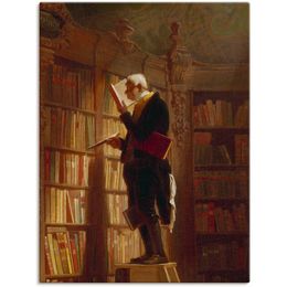 Artland Wandbild &raquo;Der B&uuml;cherwurm (Detail). Um 1850&laquo; Mann 1 Stk. tlg. als Leinwandbild, Poster in verschied. Gr&ouml;&szlig;en braun Leinwand B/H/T: 45cm x 60cm, 