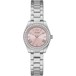 Guess Damen Quarzuhr &raquo;MINI LUNA&laquo; Armbanduhr, Damenuhr, Edelstahlarmband silber Einheitsgr&ouml;&szlig;e