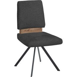 massivline&more Esszimmerstuhl &raquo;Br&uuml;gge 300&laquo; () 1 Stk. grau Holzwerkstoff, Metall, Stoff B/H/T: 48cm x 92cm x 59,5cm, 1 Stk., Microfaser Struktur (100%