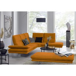 W.Schillig Ecksofa &raquo;broadway, Designsofa, mit tollem Sitzkomfort, L-Form&laquo; Sitztiefenverstellung, Kopfteil- & Seitenteilverstellung, Breite 284cm gelb 